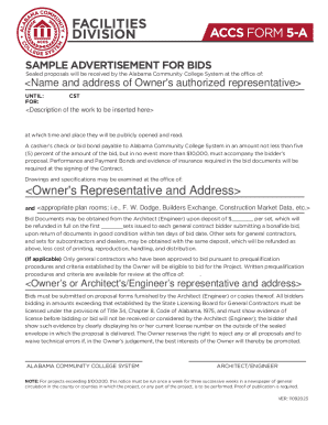 Fillable Online Sample Advertisement for Bids Fax Email Print - pdfFiller