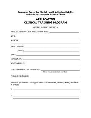 Fillable Online Clinical Training Program Application Fax Email Print ...