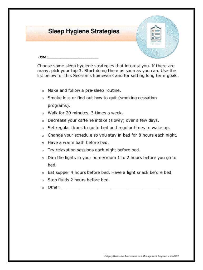 Fillable Online 10 sleep hygiene habits that can improve your mental ...