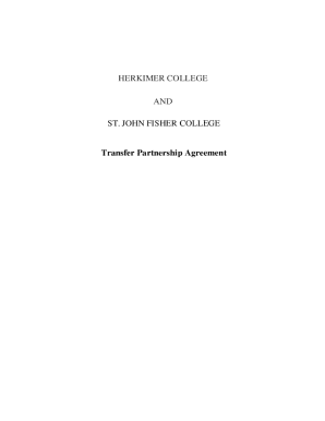 Fillable Online Transfer Partnership Agreement Between Herkimer College ...