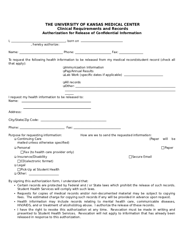 Student release of immunization authorization ... Doc Template | pdfFiller