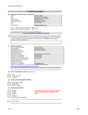 Fillable Online Common Data Set 2020-2021 Fax Email Print - pdfFiller