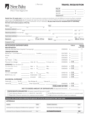 Fillable Online Travel Requisition Form Fax Email Print - pdfFiller