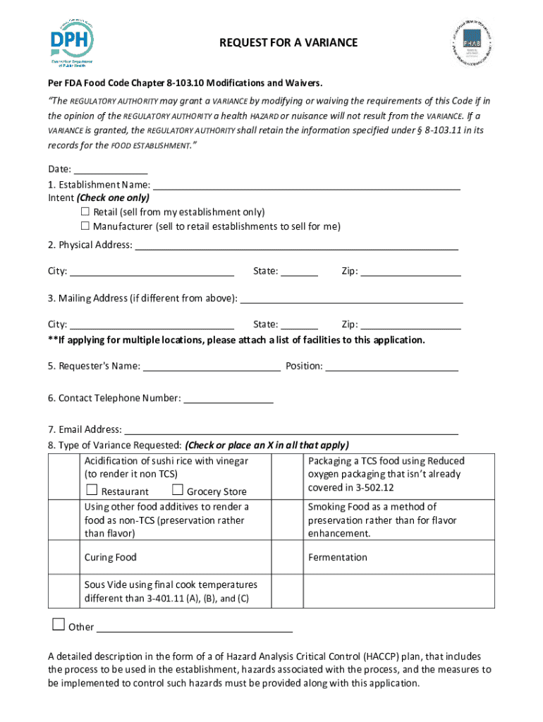 Fillable Online Variance Request Submission Checklist Fax Email Print ...