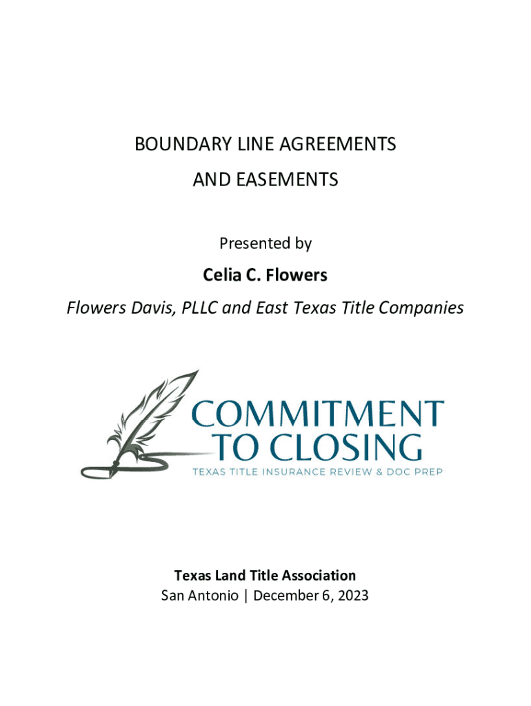 Fillable Online Boundary Line Agreements and Easements Fax Email Print - pdfFiller