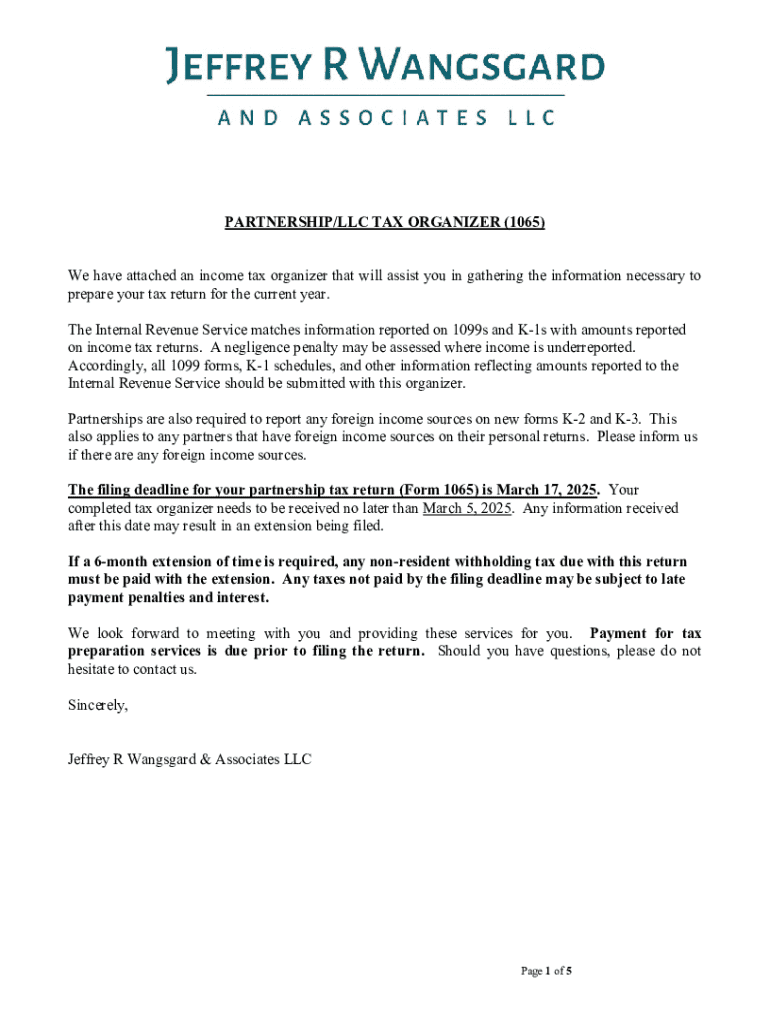 Partnership llc Tax Organizer (1065): Fill out & sign online | DocHub