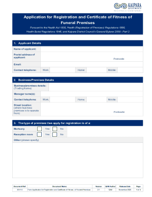 Fillable Online Application for Registration and Certificate of Fitness ...