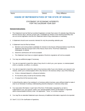 Statement of Economic Interests Doc Template | pdfFiller