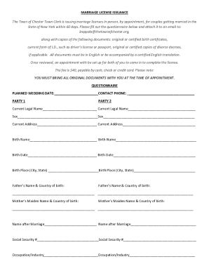 Fillable Online Marriage License Application Fax Email Print - pdfFiller
