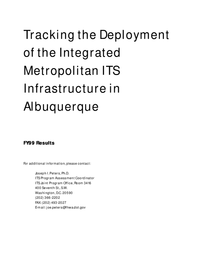 Fillable Online Tracking the Deployment of the Integrated Metropolitan ...