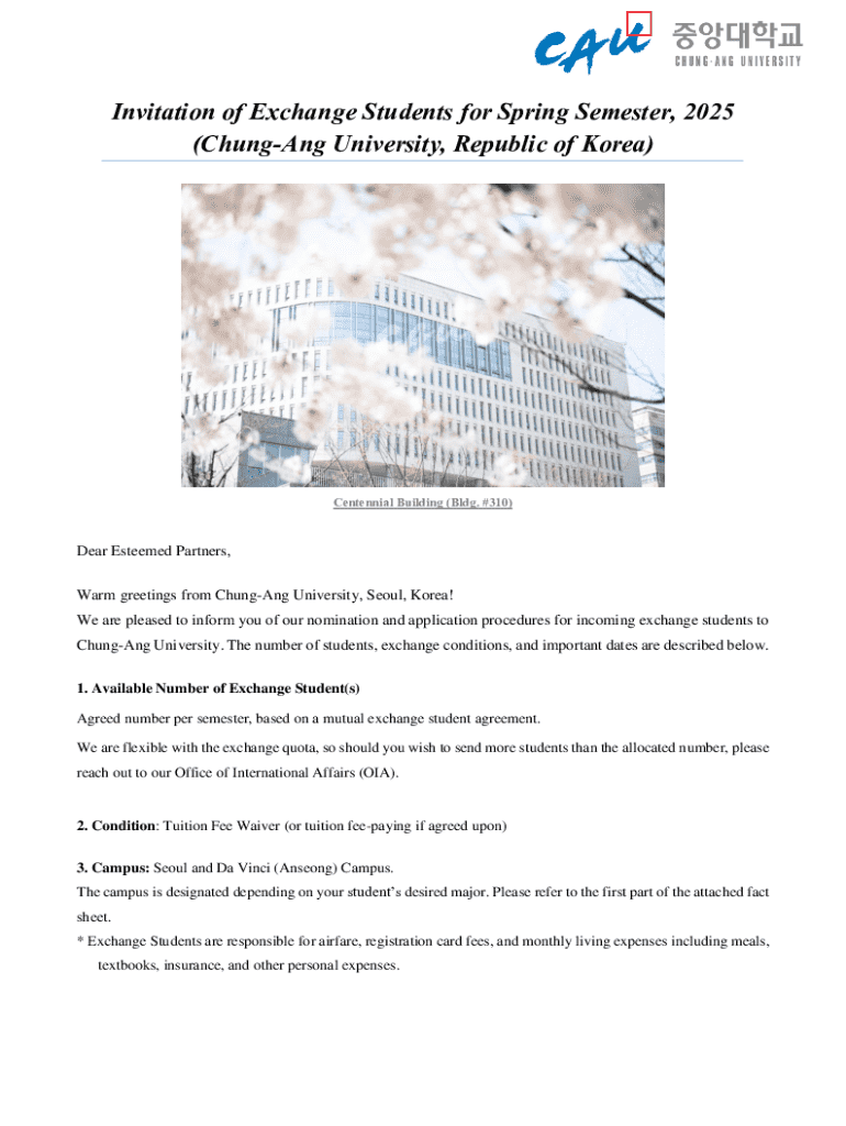 Fillable Online Invitation of Exchange Students Fax Email Print - pdfFiller