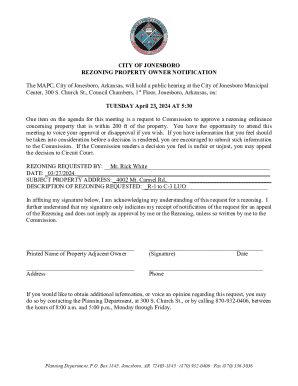 Fillable Online City of Jonesboro Rezoning Notification Fax Email Print ...