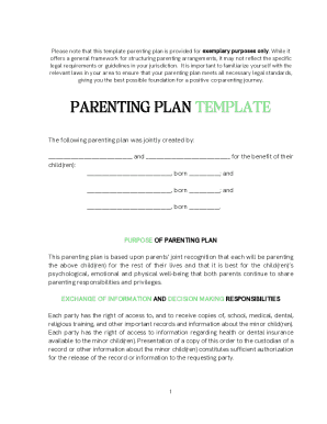 Fillable Online Parenting Plan Fax Email Print - pdfFiller