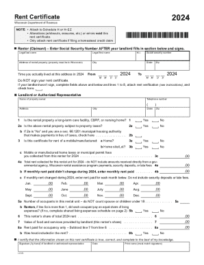 Fillable Online 2024 Rent Certificate Fax Email Print - pdfFiller