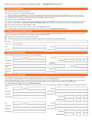 Fillable Online 2025 Gap Cover Profile Update Form Fax Email Print ...
