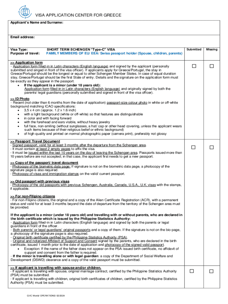 Fillable Online Short Term Schengen Type-c Visa Application Fax Email ...