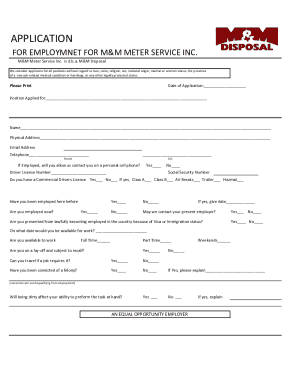 Fillable Online Application for Employment Fax Email Print - pdfFiller