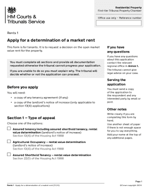 Fillable Online Apply for a Determination of a Market Rent Fax Email ...