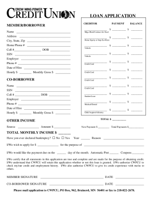 Fillable Online Loan Application Form Fax Email Print - pdfFiller