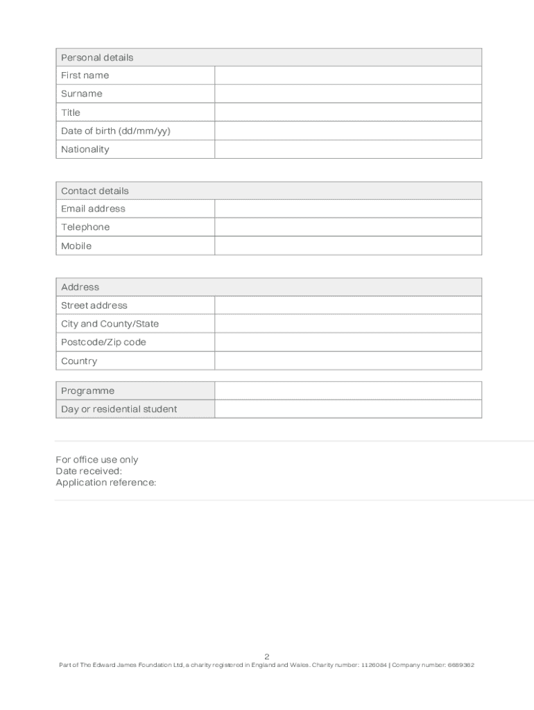 Fillable Online West Dean Scholarship Application Form 1 April 2025 Fax Email Print - pdfFiller