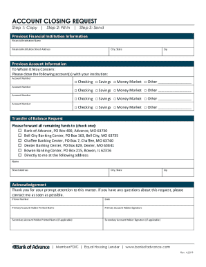 Fillable Online Account Closing Request Form Fax Email Print - pdfFiller