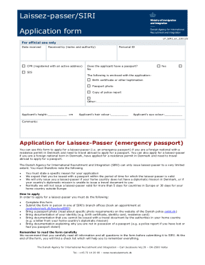 Fillable Online Application Form for Laissez-passer (emergency Passport ...
