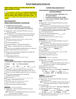 Fillable Online Permit Application Check List Fax Email Print - pdfFiller