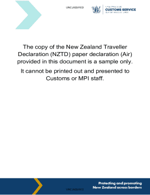 Fillable Online New Zealand Traveller Declaration (nztd) Fax Email Print - pdfFiller