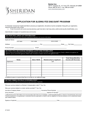 Fillable Online Sliding Fee Discount Program Application Fax Email ...