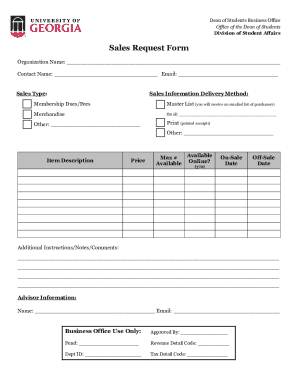 Fillable Online Sales Request Form Fax Email Print - pdfFiller