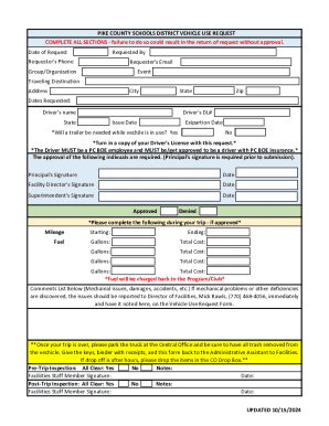 Fillable Online Vehicle Use Request Form Fax Email Print - pdfFiller
