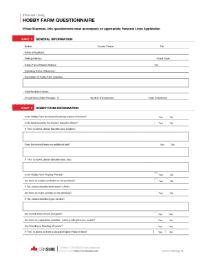 Fillable Online Hobby Farm Questionnaire Fax Email Print - pdfFiller