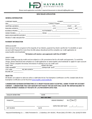 Fillable Online New Dealer Application Fax Email Print - pdfFiller