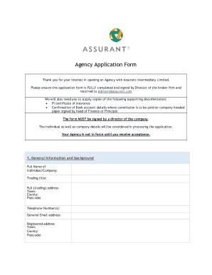 Fillable Online Agency Application Form Fax Email Print - pdfFiller