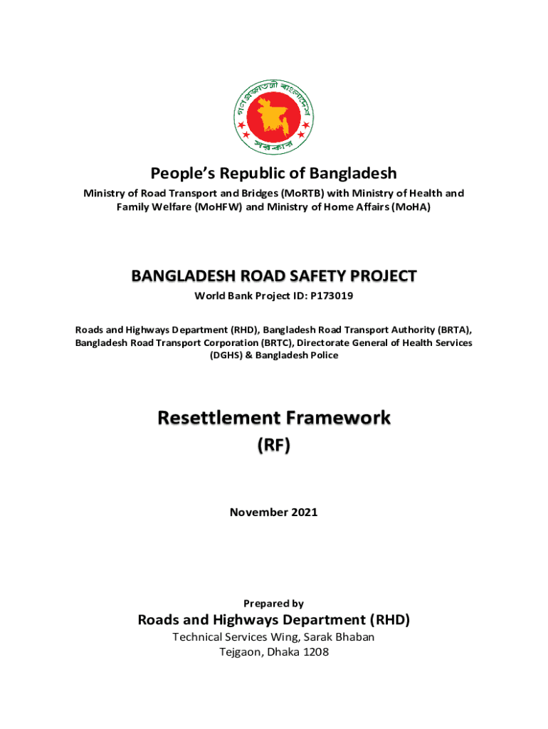 Fillable Online Resettlement Framework for Bangladesh Road Safety Project Fax Email Print ...