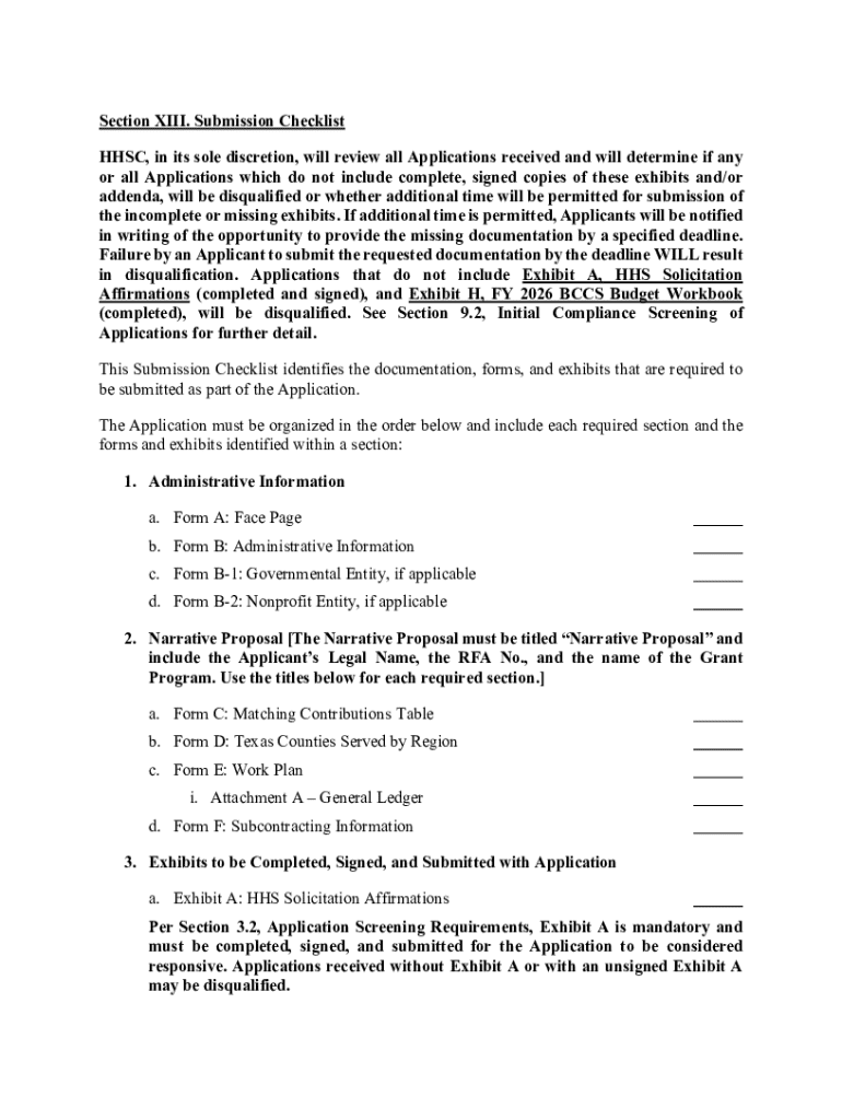 Fillable Online Section XIII Submission Checklist Fax Email Print ...