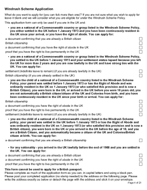 Fillable Online the Windrush Scheme Application Form Fax Email Print - pdfFiller