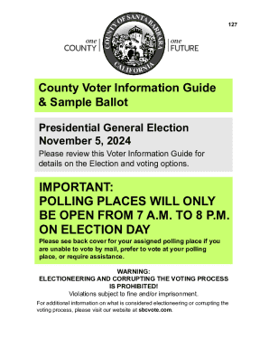 Fillable Online Presidential General Election - November 5, 2024 Fax Email Print - pdfFiller
