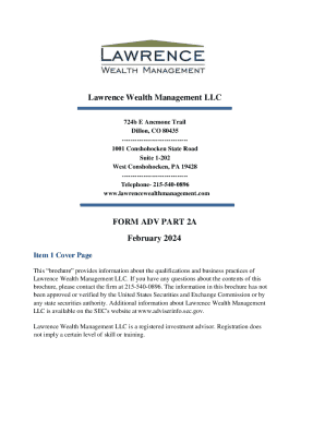 Fillable Online Lawrence Wealth Management Llc Brochure Fax Email Print ...