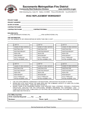 Fillable Online Hvac Replacement Worksheet Fax Email Print - pdfFiller