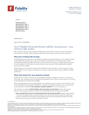 Fillable Online Fidelity Personal Pension Transfer Options Fax Email ...