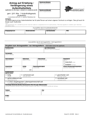 Fillable Online Antrag Auf Aufenthaltstitel Fax Email Print - pdfFiller