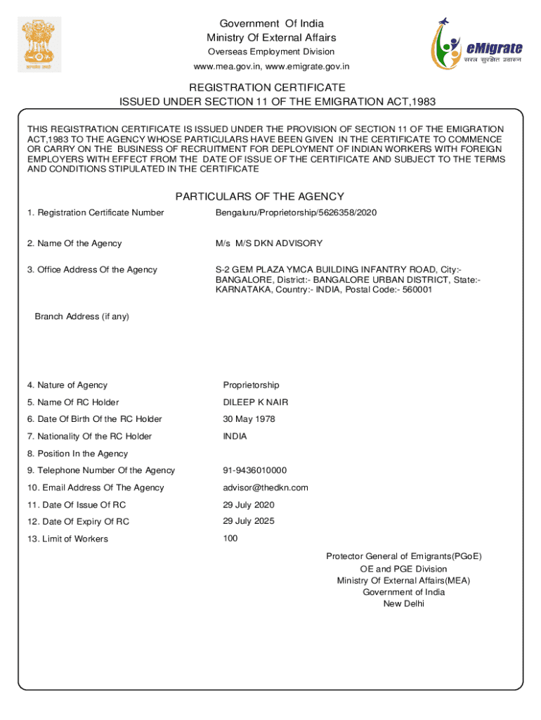 Fillable Online Guidelines for Registration as Recruiting Agents Fax Email Print - pdfFiller