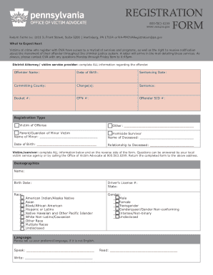 Fillable Online Victim Registration Form Fax Email Print - pdfFiller