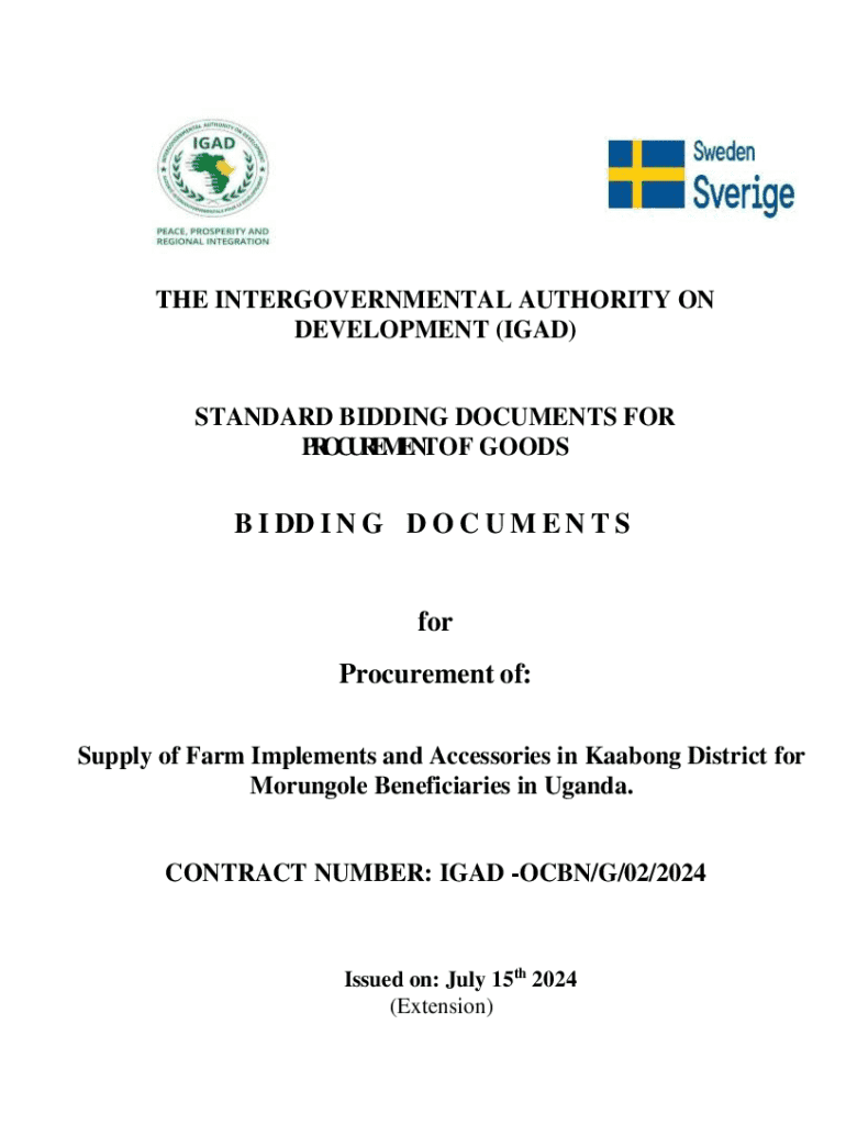 Fillable Online Standard Bidding Documents for Procurement of Goods Fax Email Print - pdfFiller