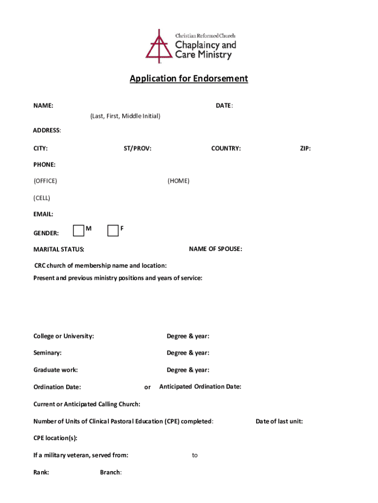 Fillable Online Application Checklist for Endorsement Fax Email Print - pdfFiller