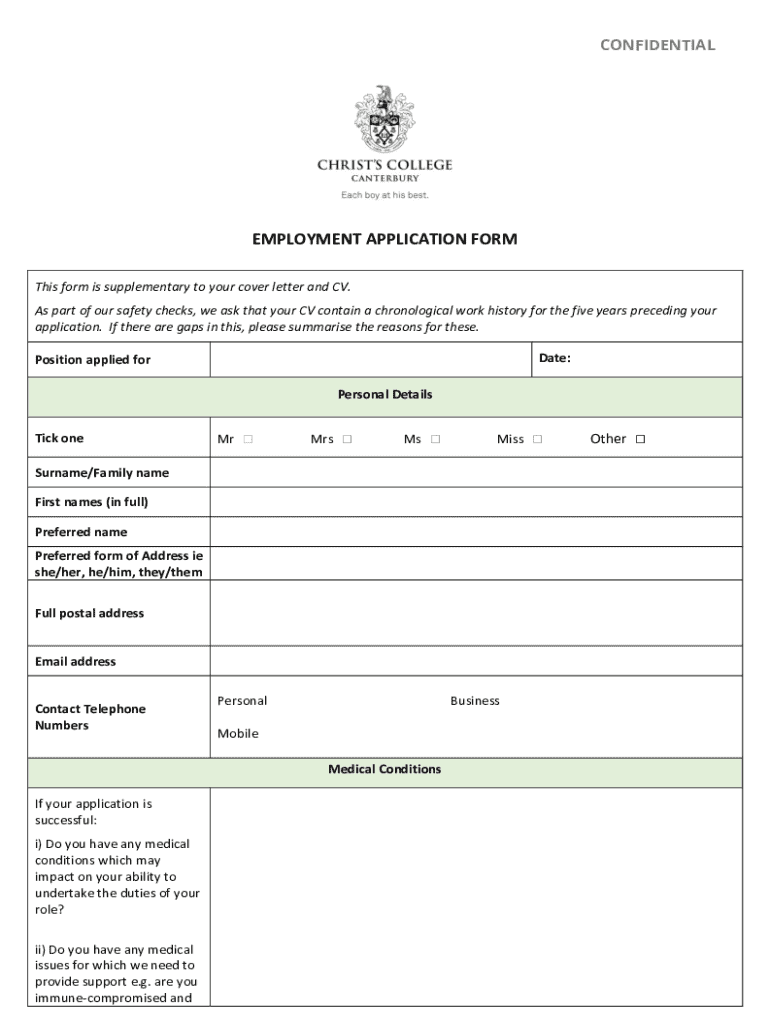 Fillable Online Employment Application Fax Email Print - pdfFiller