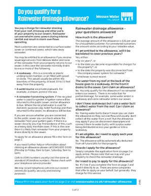 Fillable Online Rainwater Drainage Allowance Application Fax Email ...