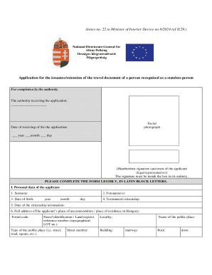 Fillable Online Application for the Issuance/extension of the Travel ...