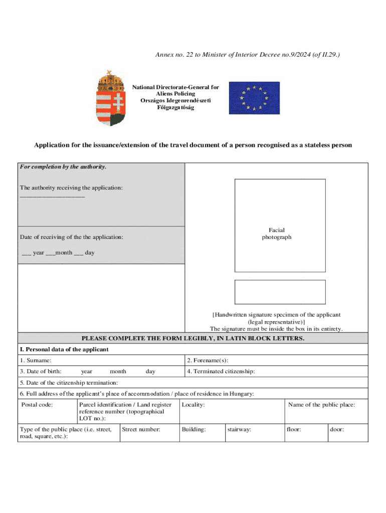 Fillable Online Application for the Issuance/extension of the Travel ...
